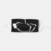 White lines on black adult cloth face mask | Zazzle