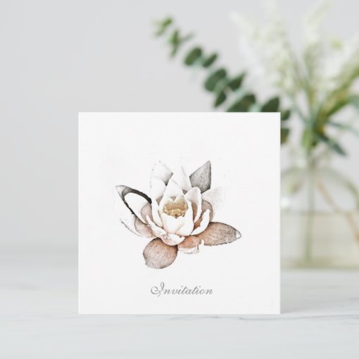 WHITE LOTUS INVITATION CARD | Zazzle