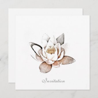 WHITE LOTUS INVITATION CARD | Zazzle