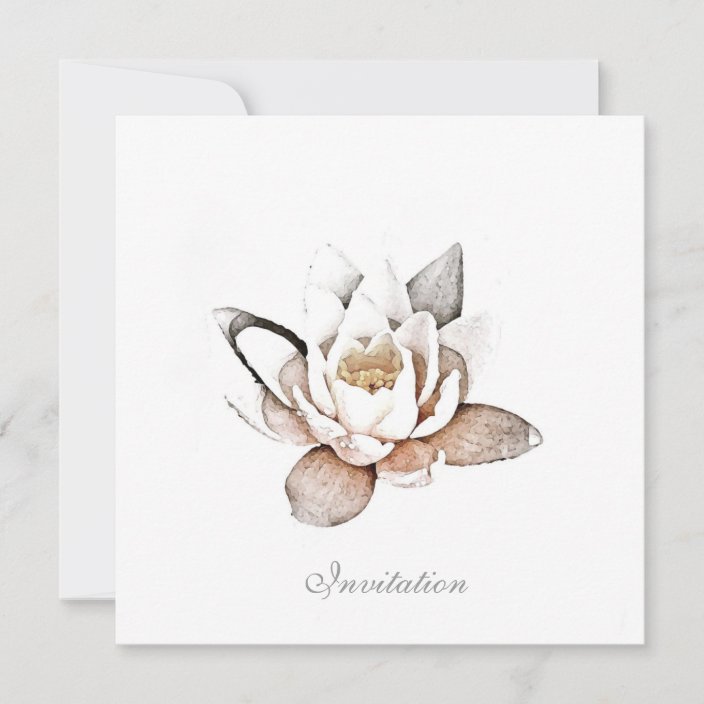 WHITE LOTUS INVITATION CARD | Zazzle.com