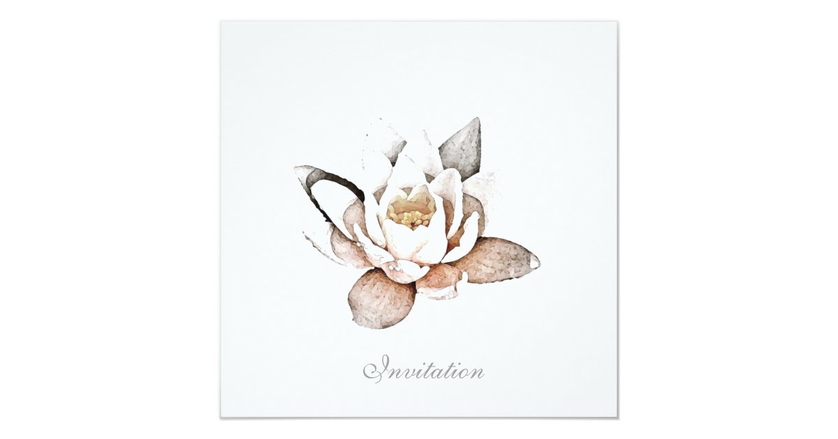 WHITE LOTUS INVITATION CARD | Zazzle.com