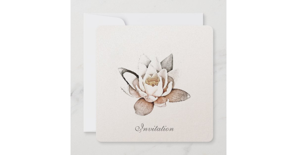WHITE LOTUS INVITATION CARD | Zazzle