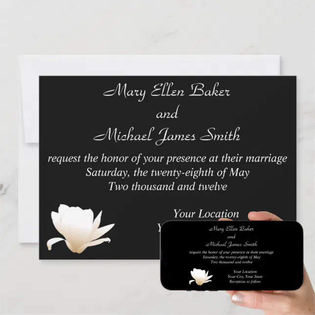 White Lotus Wedding Invitation | Zazzle