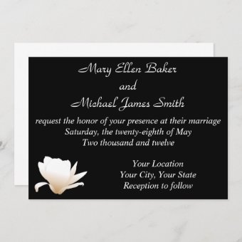 White Lotus Wedding Invitation | Zazzle