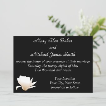 White Lotus Wedding Invitation | Zazzle