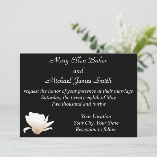 White Lotus Wedding Invitation | Zazzle