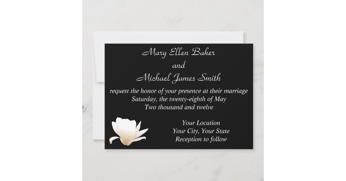 White Lotus Wedding Invitation | Zazzle
