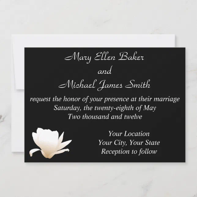 White Lotus Wedding Invitation | Zazzle