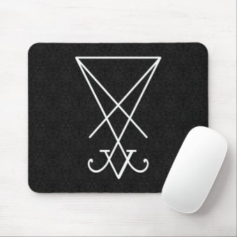 White Lucifer Alchemy Sigil Gothic Art Mouse Pad | Zazzle