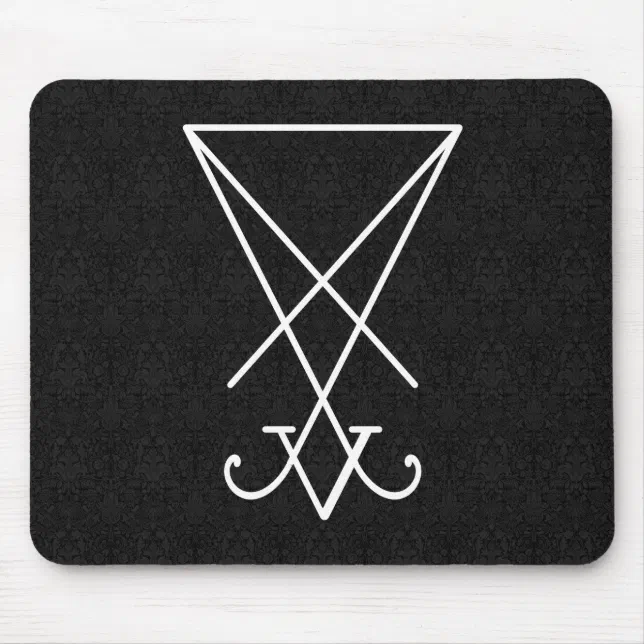 White Lucifer Alchemy Sigil Gothic Art Mouse Pad | Zazzle