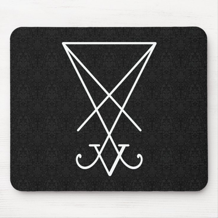 White Lucifer Alchemy Sigil Gothic Art Mouse Pad | Zazzle