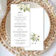 White Magnolia Watercolor Floral Wedding Menu | Zazzle