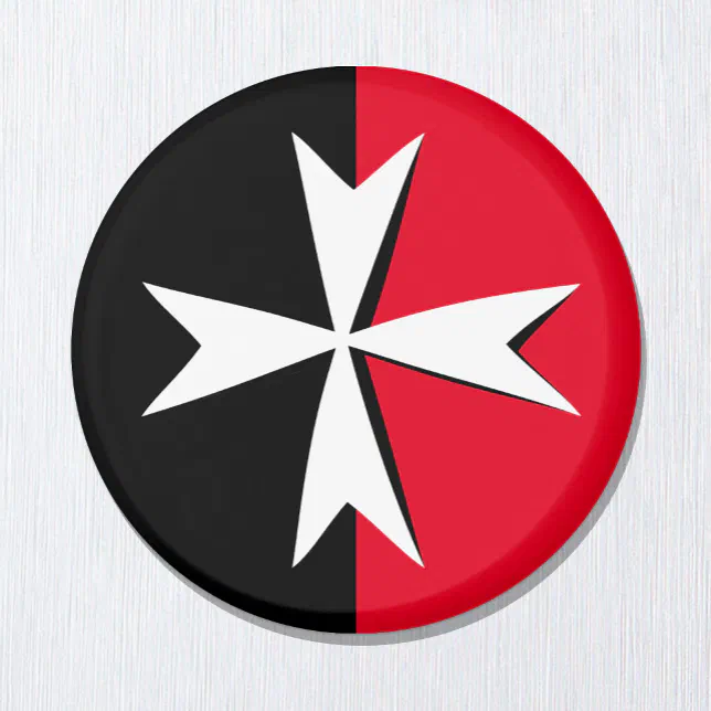 White Maltese Cross & Malta flag fashion symbol Magnet | Zazzle
