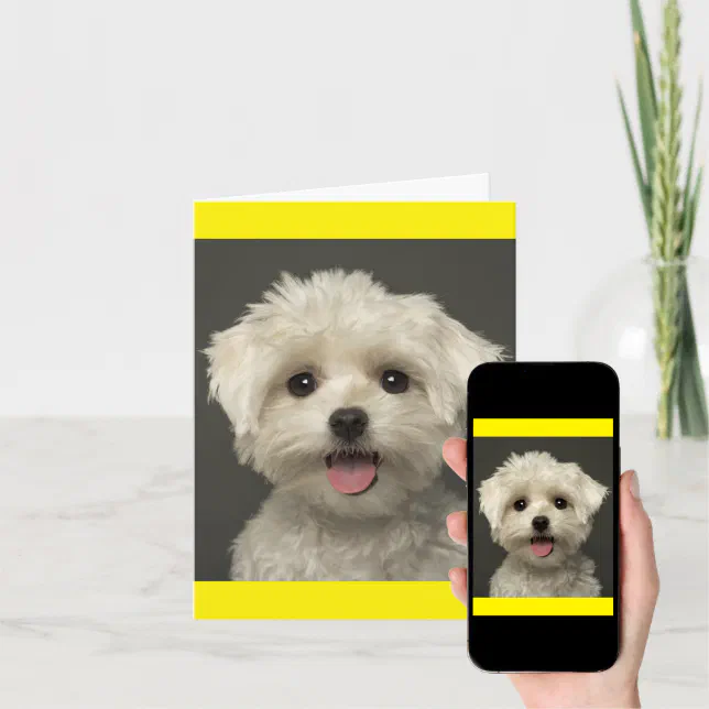White Maltese Puppy Dog Blank Note Card | Zazzle