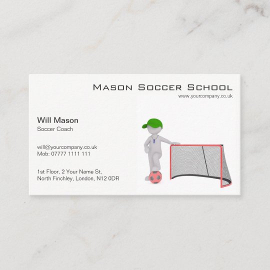White man, Soccer Coach Business Card | Zazzle.com