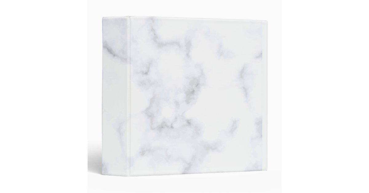 White Marble 3 Ring Binder | Zazzle