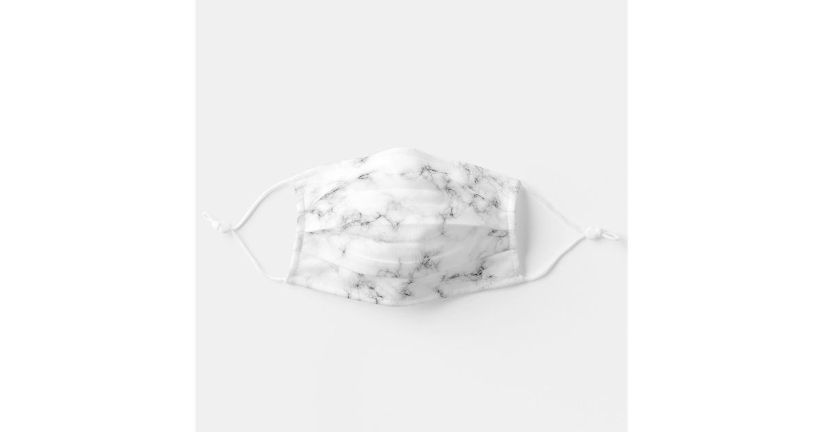 White Marble Chic Pattern Adult Cloth Face Mask | Zazzle