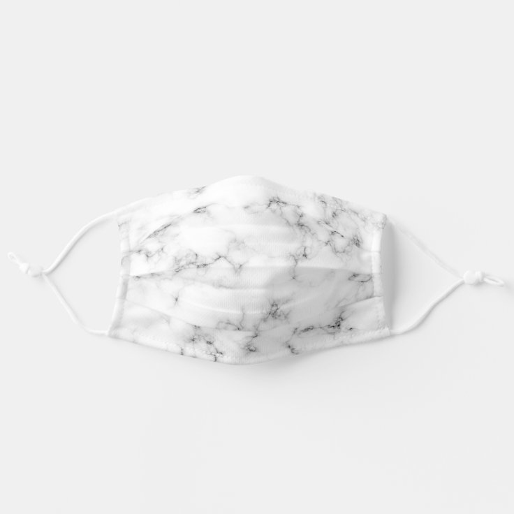 White Marble Chic Pattern Adult Cloth Face Mask | Zazzle