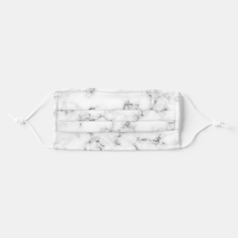 White Marble Chic Pattern Adult Cloth Face Mask | Zazzle