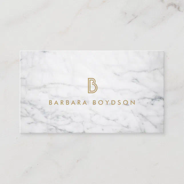 WHITE MARBLE INTERIOR DESIGNER Business Card | Zazzle