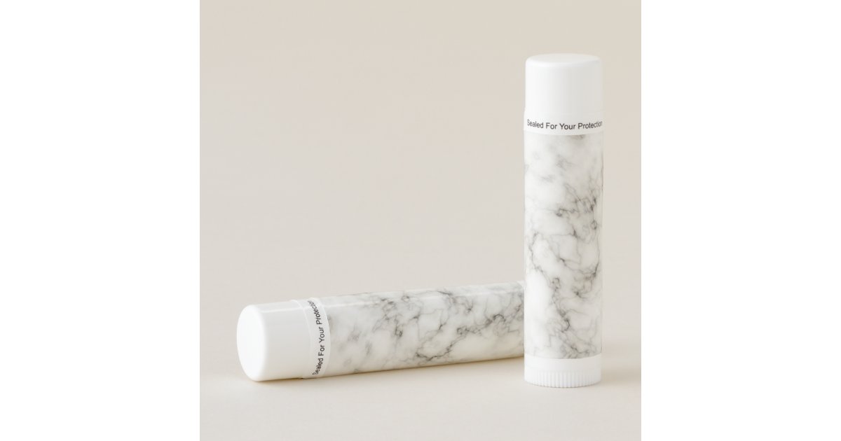 white-marble lip balm | Zazzle