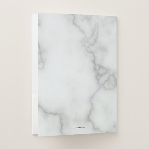 White Marble Look Pocket Folder | Zazzle