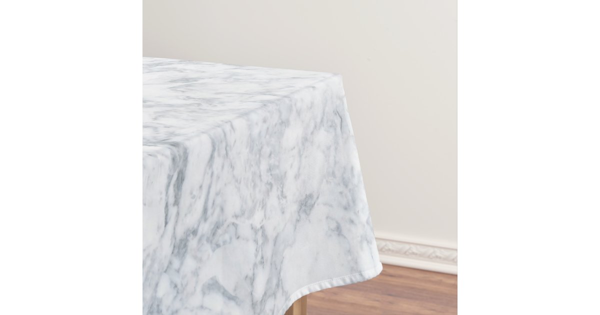 White Marble Look Tablecloth | Zazzle