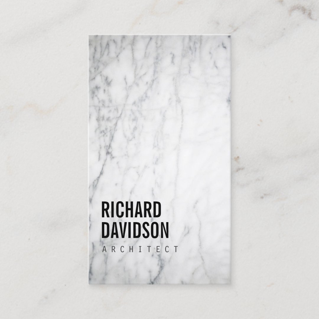 White Marble Modern and Professional Business Card | Zazzle
