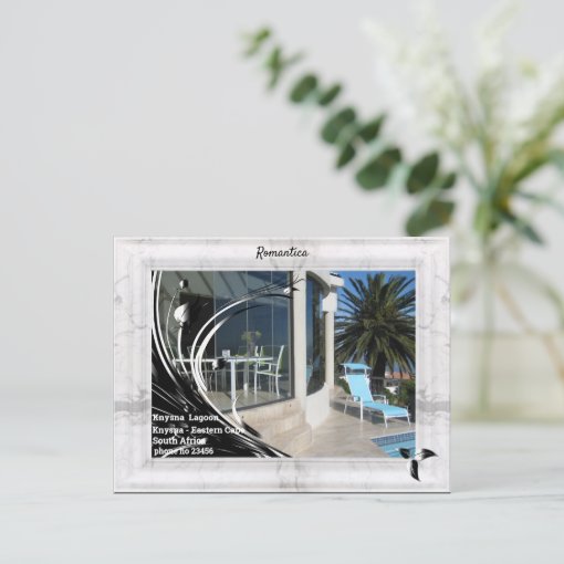 White marble Photo Frame Postcard | Zazzle