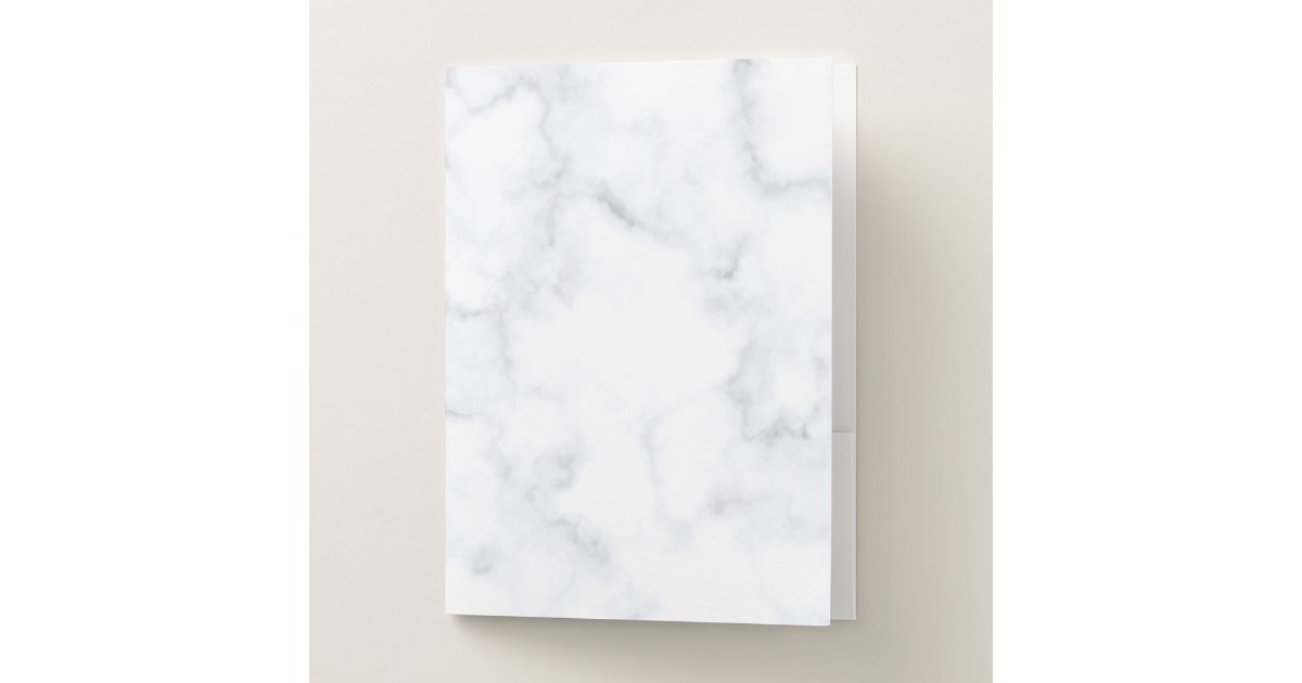 White Marble Pocket Folder | Zazzle