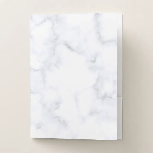 White Marble Pocket Folder | Zazzle