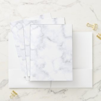 White Marble Pocket Folder | Zazzle