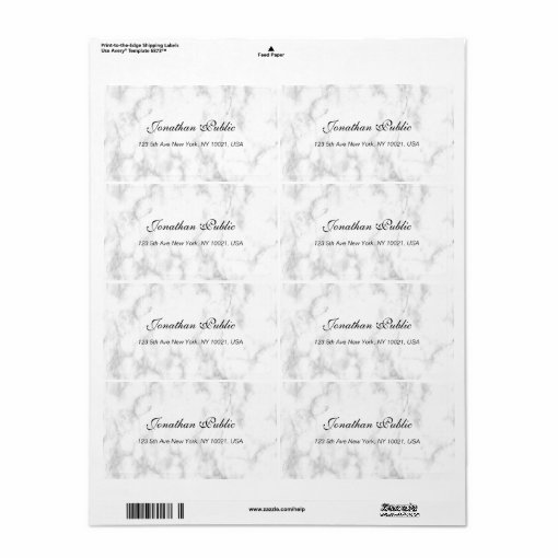 White Marble Script Luxury Professional Shipping Label | Zazzle