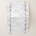 White marble silver stripe accent file folder | Zazzle