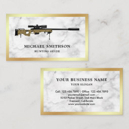 White Marble Sniper Rifle Gun Shop Gunsmith Business Card | Zazzle