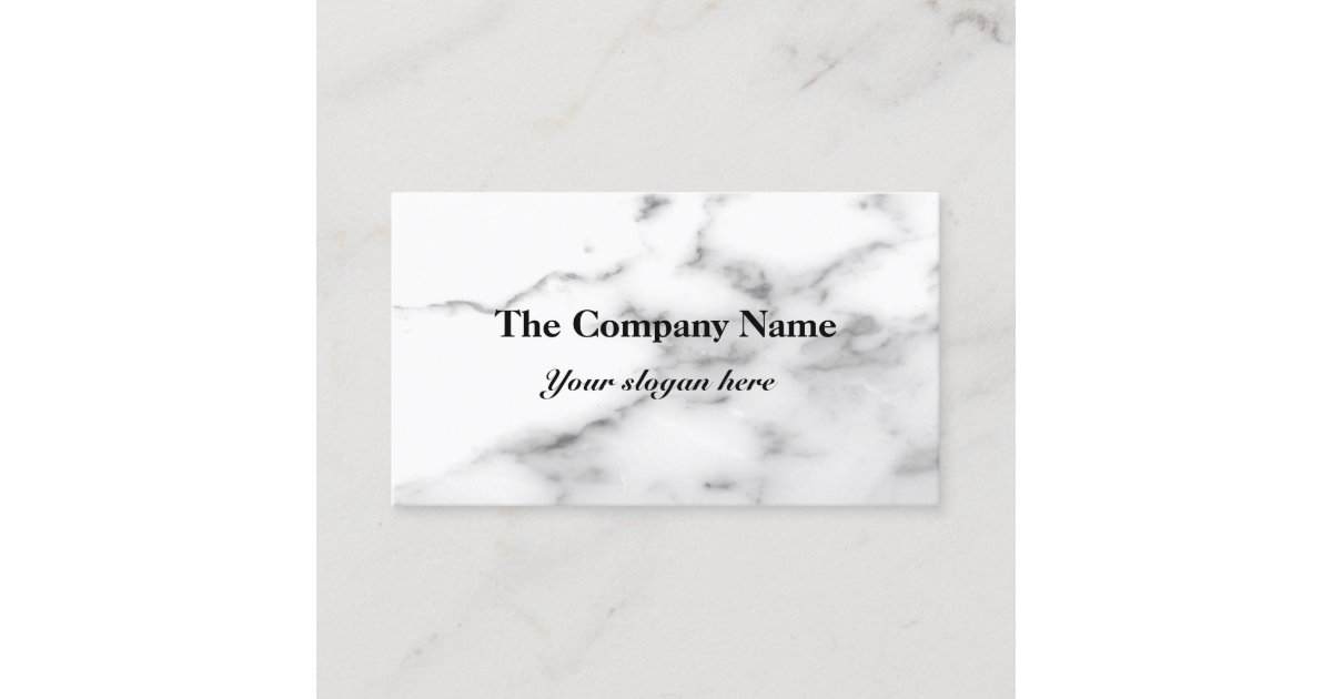 White marble stone background business card design | Zazzle