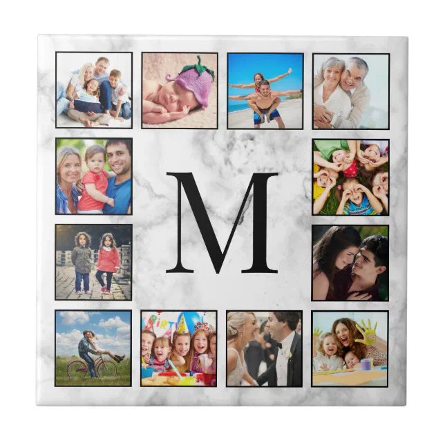 White Marble Stone Pattern Ceramic Tile | Zazzle