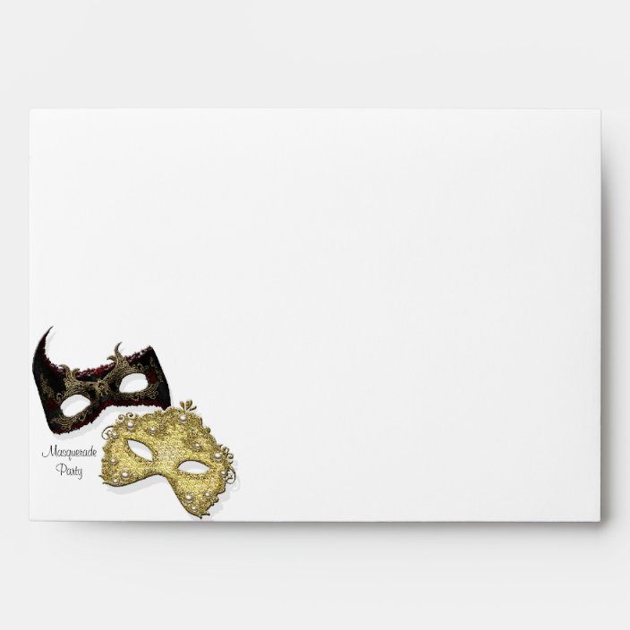 White Mardi Gras Masks Masquerade Party Envelope | Zazzle.com
