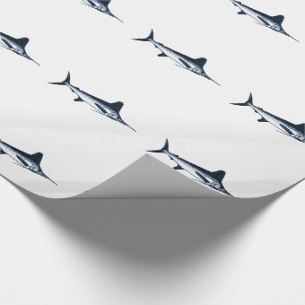 White Marlin Deep Sea Fishing Wrapping Paper | Zazzle