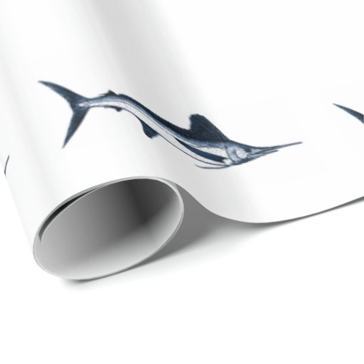 White Marlin Deep Sea Fishing Wrapping Paper | Zazzle