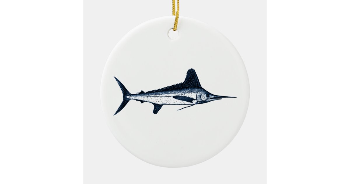 White Marlin Logo Ceramic Ornament | Zazzle