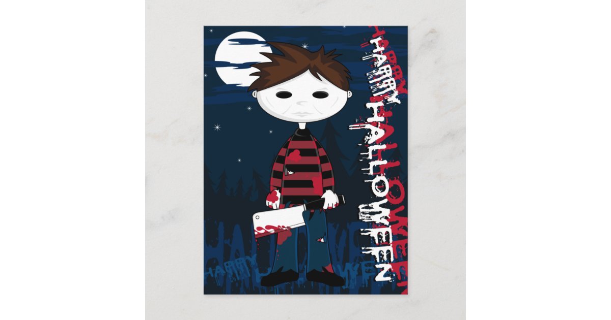White Mask Serial Killer Postcard | Zazzle