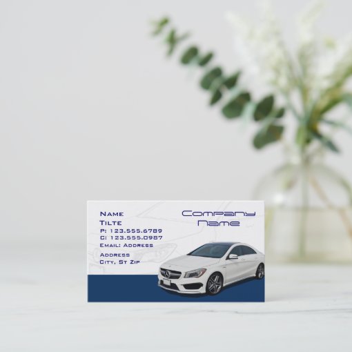 White Mercedes Benz Business Cards | Zazzle