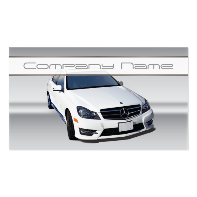 White Mercedes Benz Business Cards