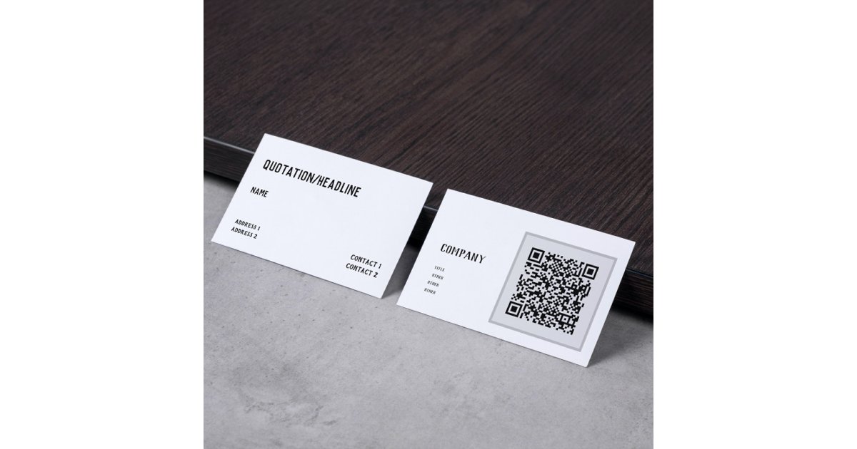 white minimalist - QR code - Business Card | Zazzle