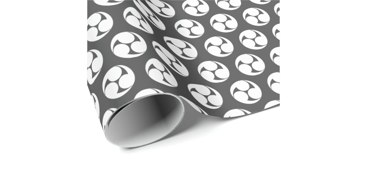 White mitsudomoe pattern traditional japanese wrapping paper | Zazzle