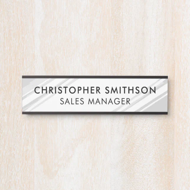 White Modern Professional Plate Changeable Office Door Sign | Zazzle