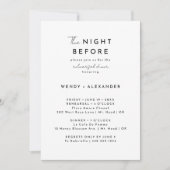 White Modern Script Night Before Rehearsal Dinner Invitation | Zazzle