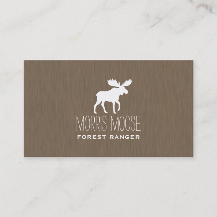 White Moose Silhouette | Simple Modern Business Card | Zazzle