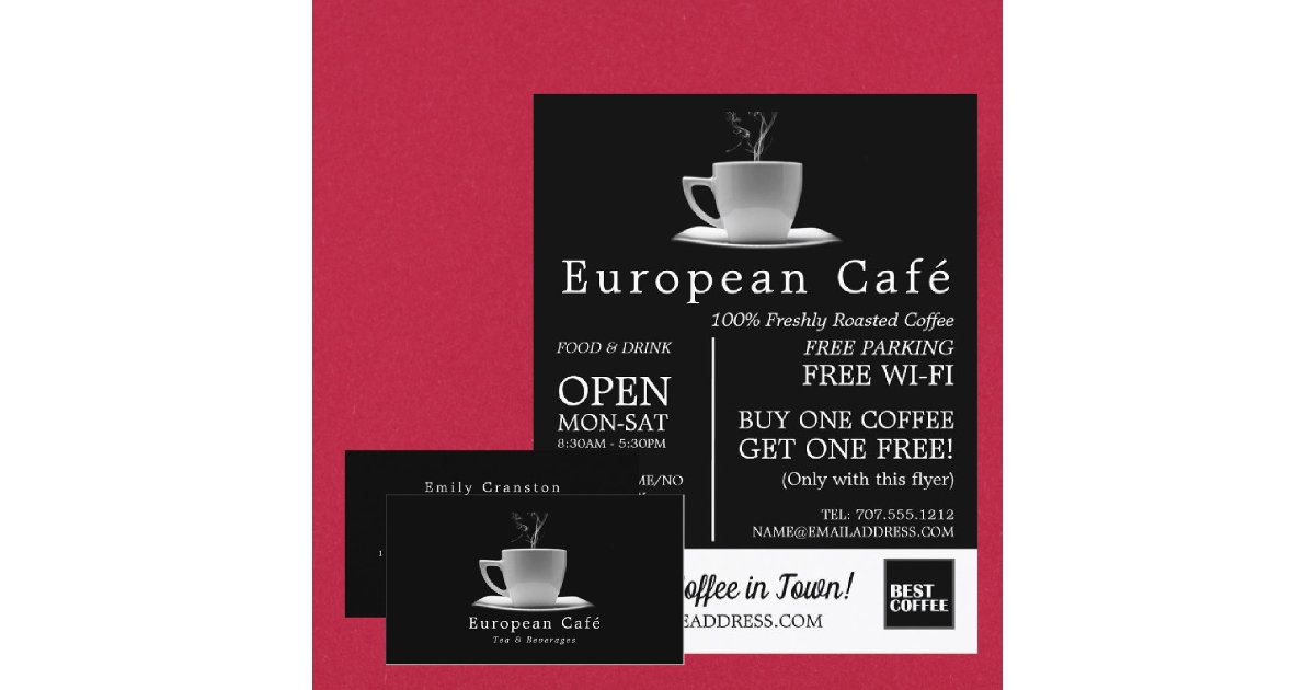 White Mug, Barista, Café, Coffeehouse Advertising Flyer | Zazzle